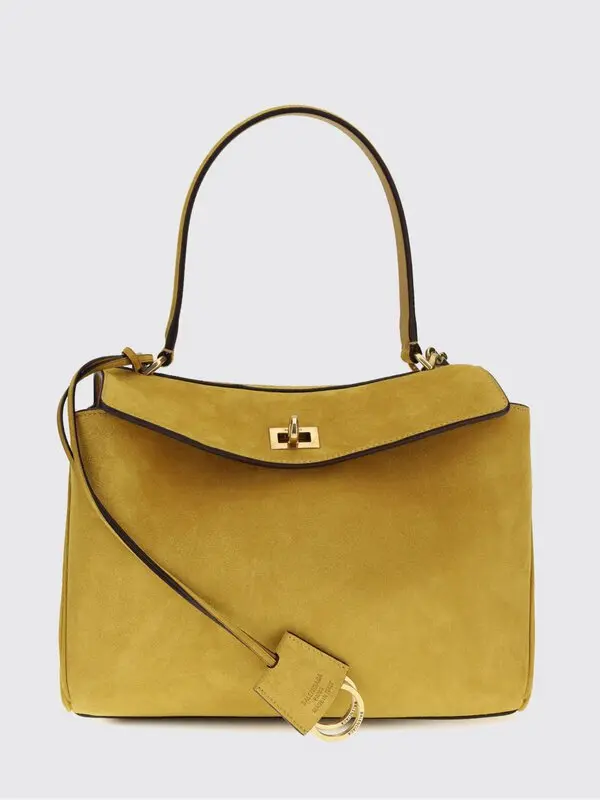 Balenciaga Rodeo Small Suede Calfskin Handbag With Charm - Yellow