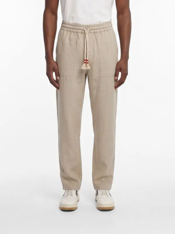 MC2 SAINT BARTH Pure Linen Jogging Trousers - Beige