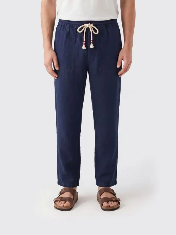 MC2 SAINT BARTH Pure Linen Jogging Trousers - Blue