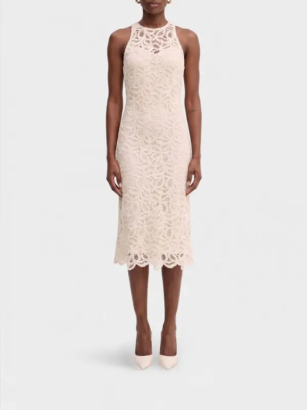 Patrizia Pepe Lace Midi Dress - Sand