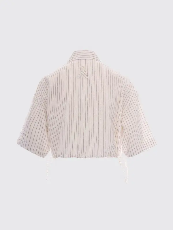 Patrizia Pepe Cropped Shirt With Drawstring Hem