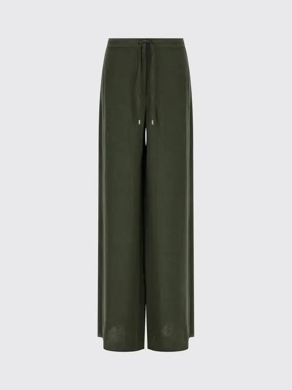 Max Mara Linen Wide Leg Palazzo Trousers - Green