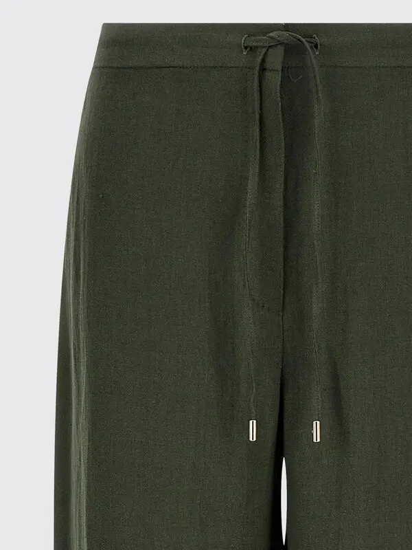 Max Mara Linen Wide Leg Palazzo Trousers - Green