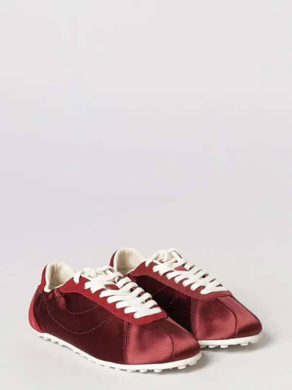 Paul Smith Satin And Suede Lace-up Sneakers - Red