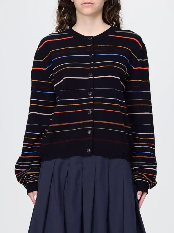 Paul Smith Multicolor Stripe Cardigan - Black