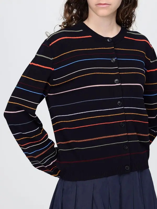 Paul Smith Multicolor Stripe Cardigan - Black