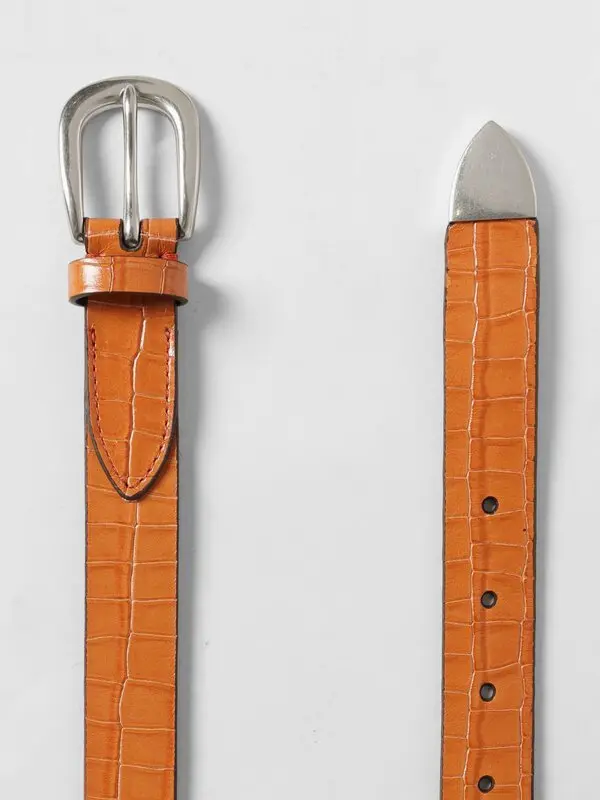 Paul Smith Croc Effect Leather Belt - Orange