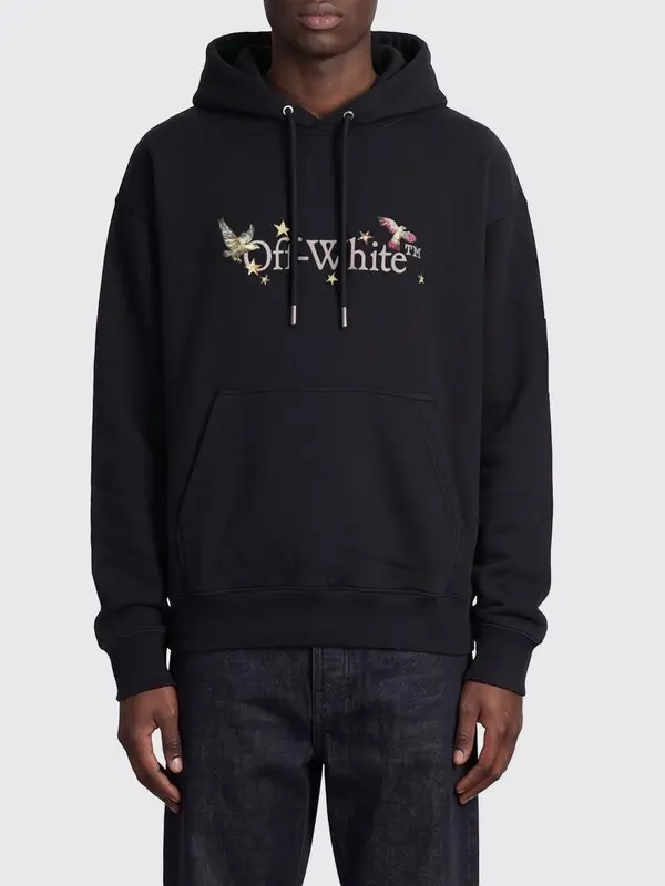 Off-White Hoodie With Embroidered Graphic