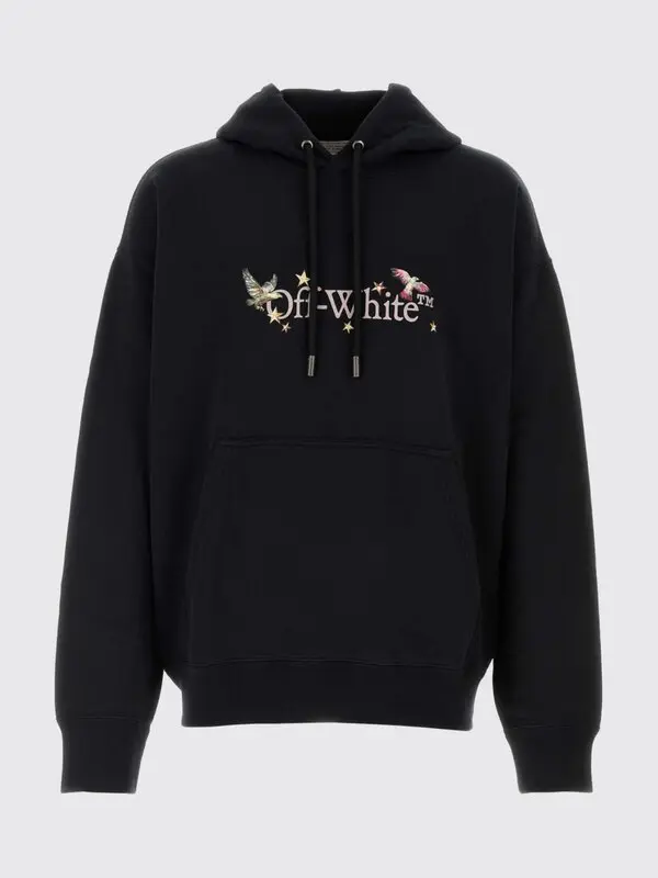 Off-White Hoodie With Embroidered Graphic