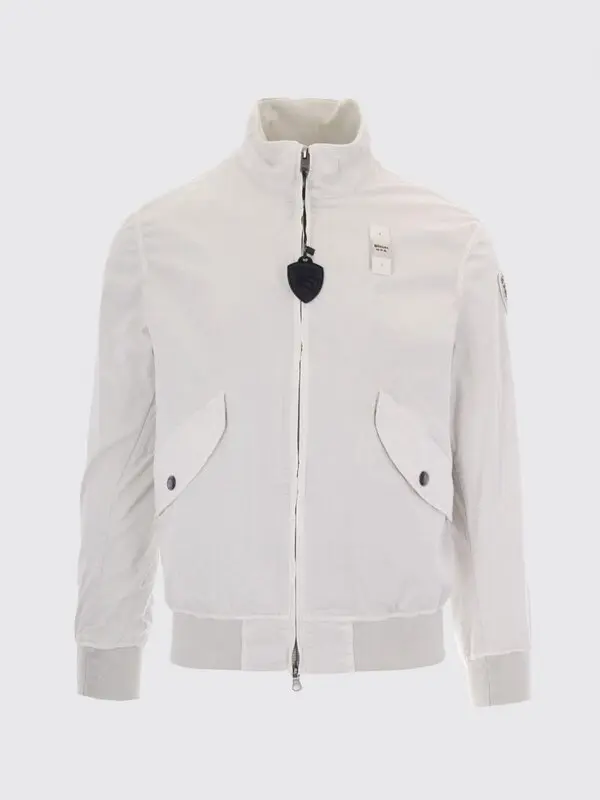 BLAUER. Cotton Bomber Jacket With Zip - Grey