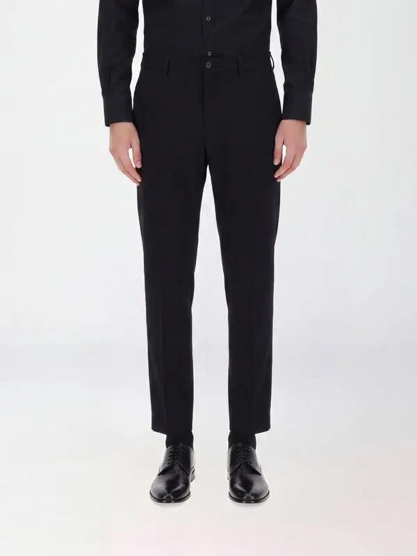 Dolce & Gabbana Virgin Wool Tailored Trousers - Black