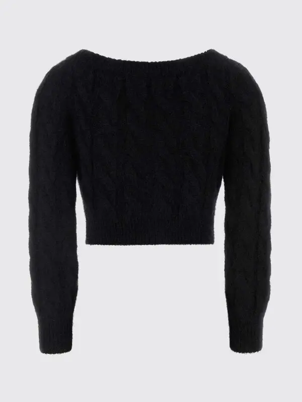 Alessandra Rich Cable Knit Cropped Cardigan