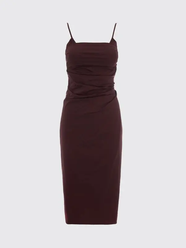 Patrizia Pepe Ruched Midi Dress - Brown