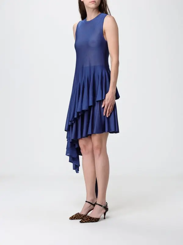 Alaïa Crewneck Asymmetrical Knit Top - Blue