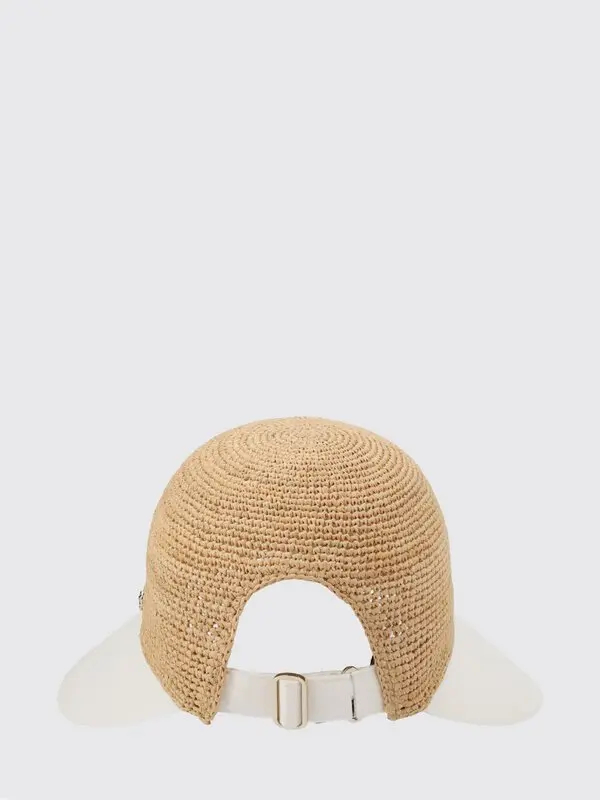 Helen Kaminski Raffia And Linen Baseball Cap