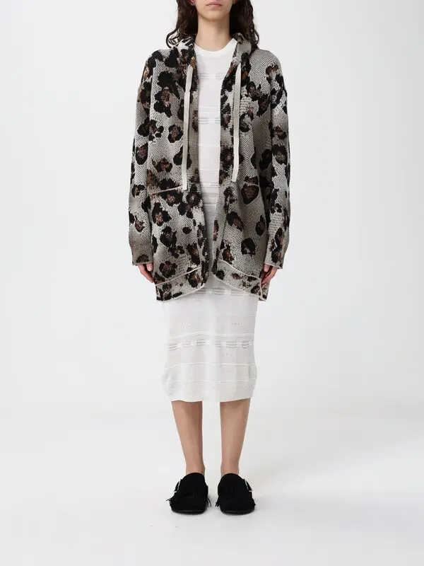 LANEUS Leopard Print Hooded Cardigan