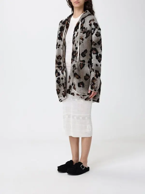 LANEUS Leopard Print Hooded Cardigan
