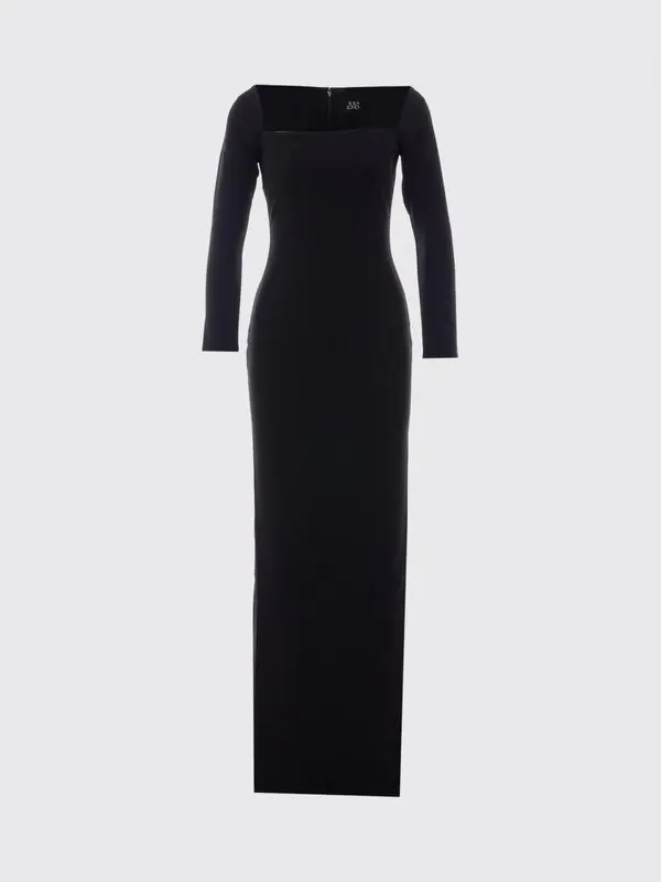 Solace London Long Sleeve Crepe Gown - Black