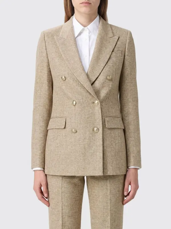Tagliatore Double-breasted Cotton And Silk Blend Blazer