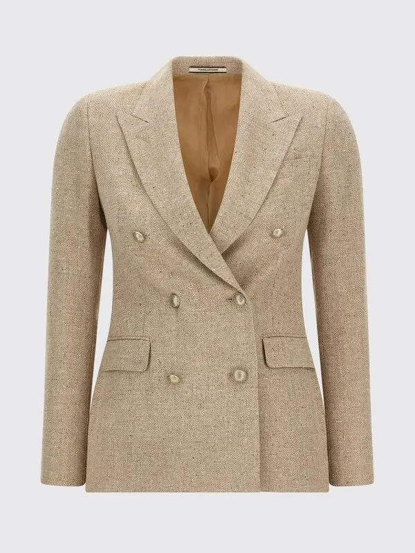 Tagliatore Double-breasted Cotton And Silk Blend Blazer