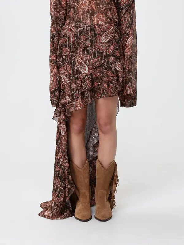 Andamane Asymmetric Paisley Silk Blend Skirt - Multicolor