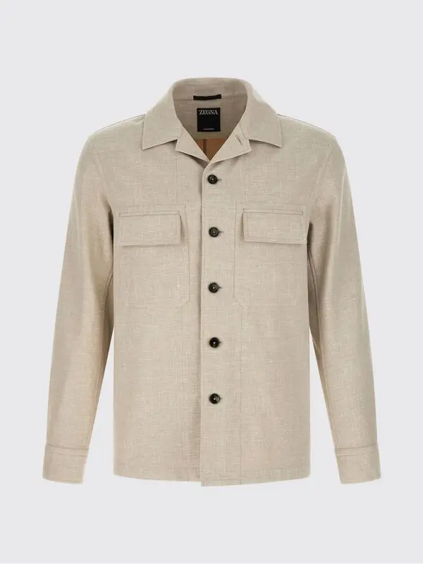 Zegna Linen Blend Overshirt - Ecru