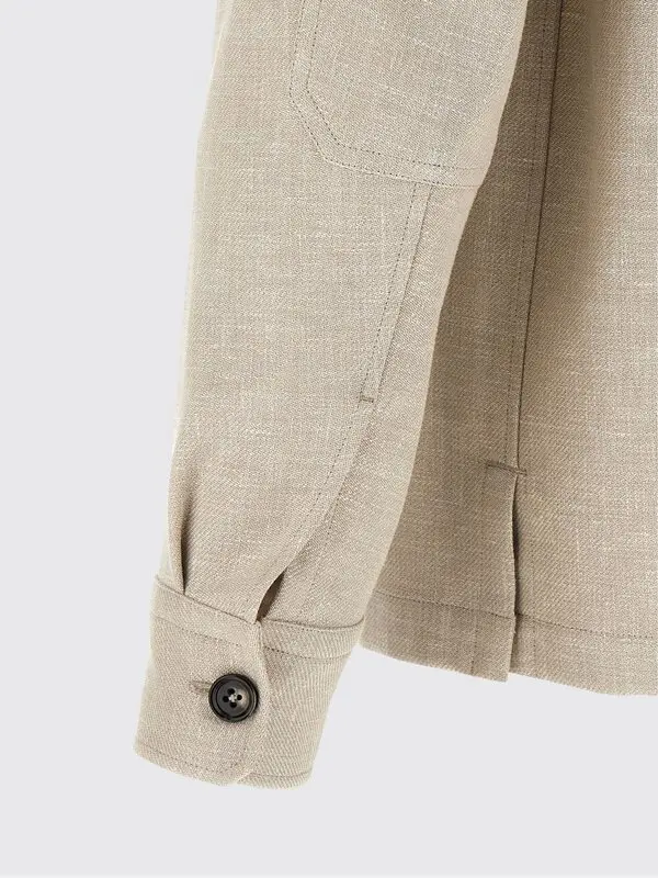 Zegna Linen Blend Overshirt - Ecru