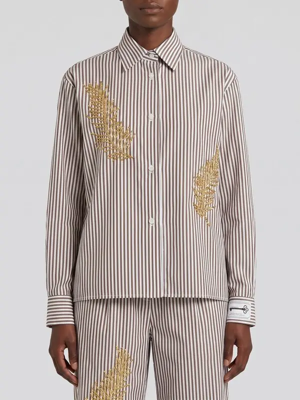 DES_PHEMMES Embroidered Striped Shirt