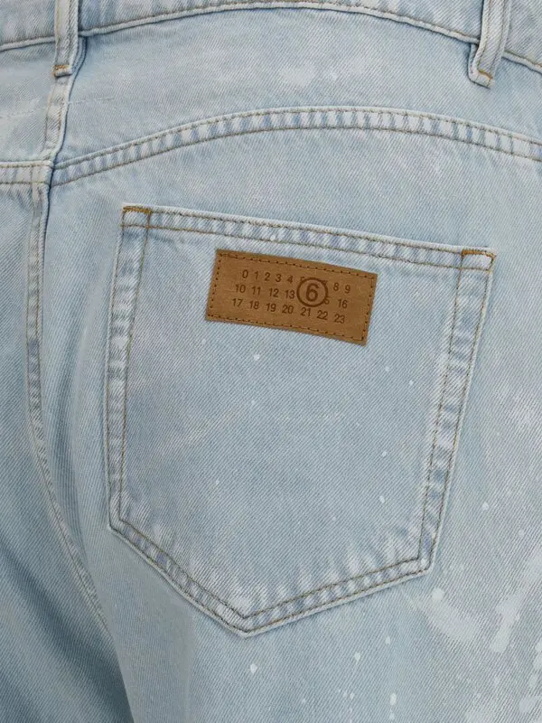 MAISON MARGIELA Printed Straight Leg Jeans - Gnawed Blue