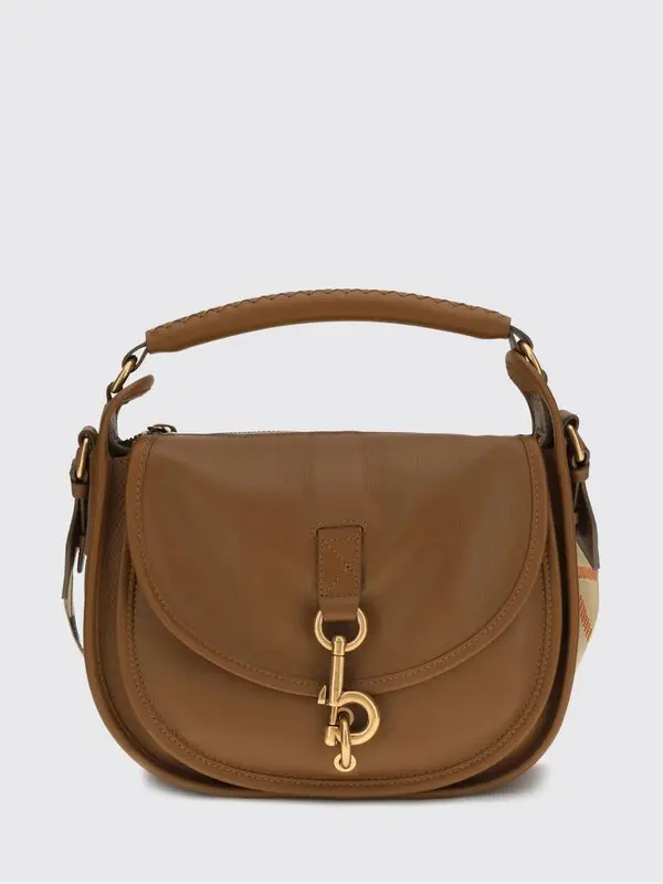 Burberry B-clip Leather Handbag - Hazel