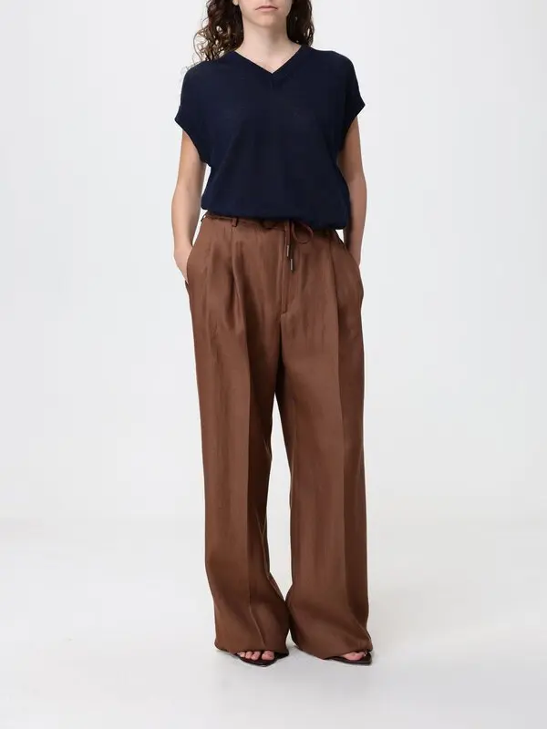 Max Mara Linen V-neck Top - Blue