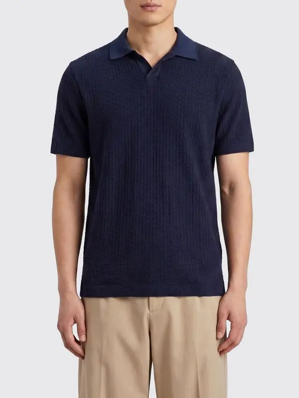 BOSS Structured Cotton Polo Shirt - Blue