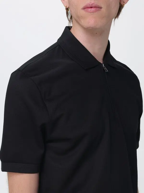 BOSS Cotton Blend Polo Shirt With Zip - Black