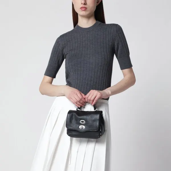 ZANELLATO Baby Postina Bag In Hammered Leather - Black