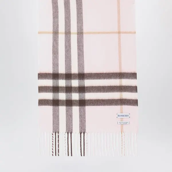Burberry Cashmere Scarf With A Checked Pattern - Pink