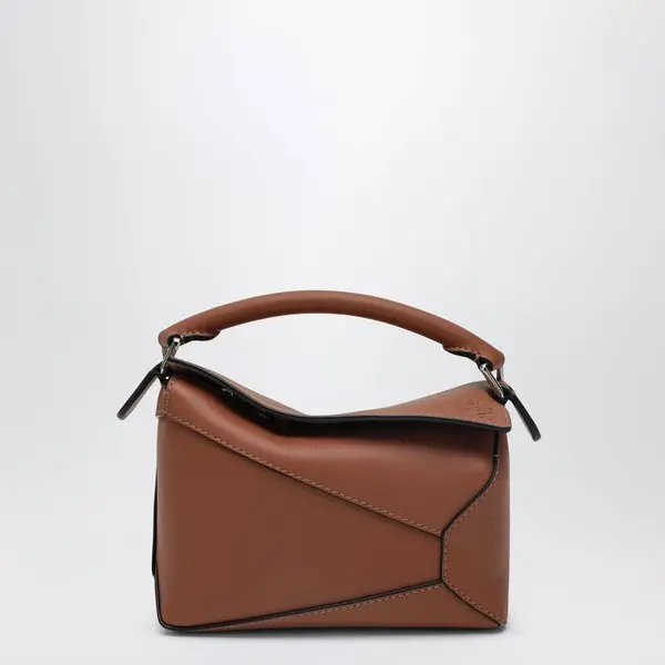 Loewe Mini Puzzle Edge Bag In Grained Leather - Brown