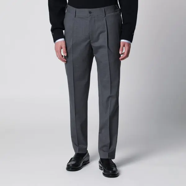 SANTANIELLO Dark Trousers In Wool Blend - Grey