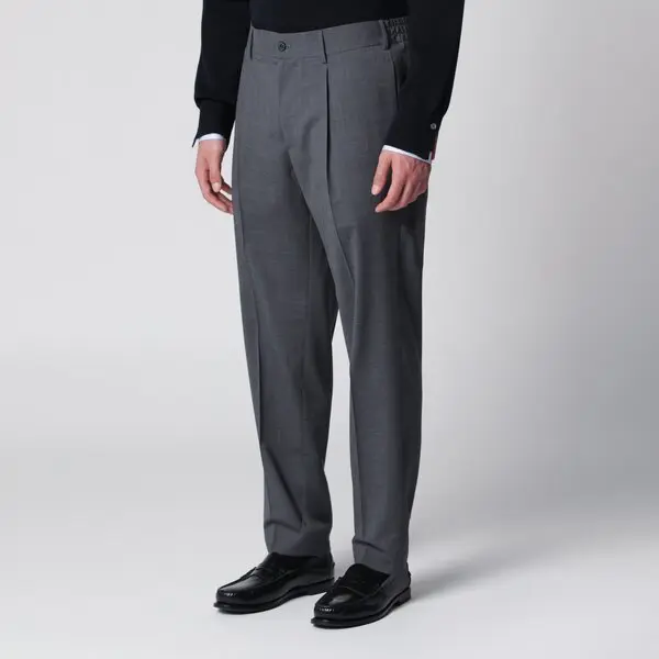 SANTANIELLO Dark Wool Blend Trousers