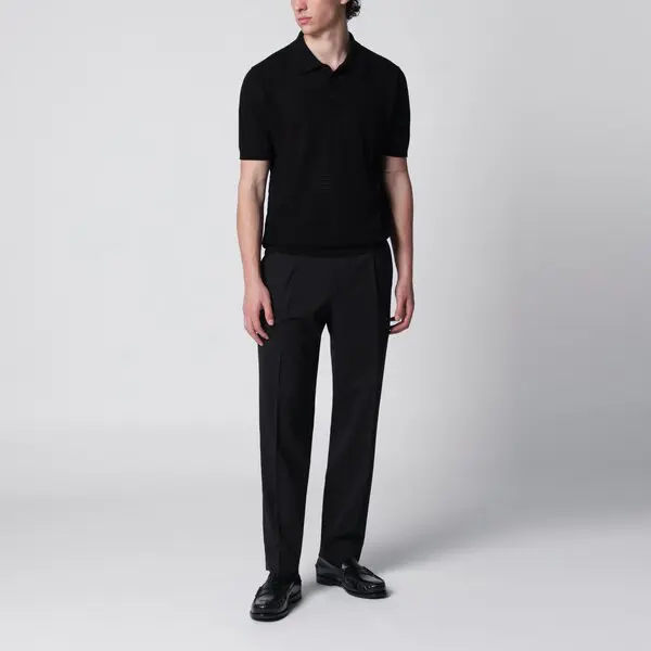 SANTANIELLO Wool Blend Tailored Trousers