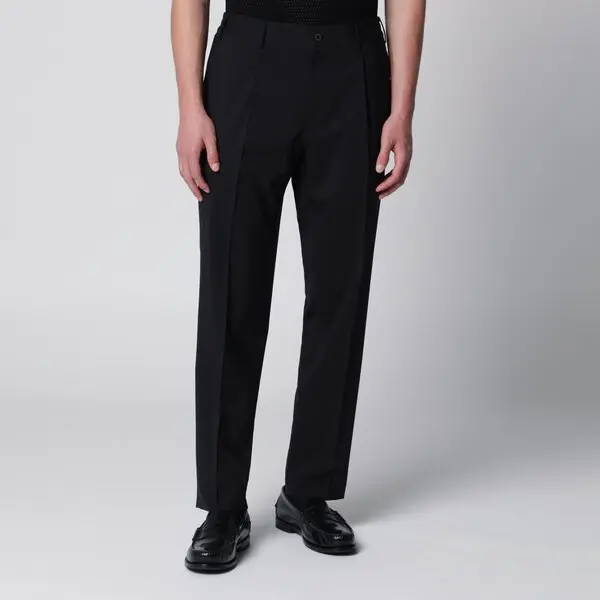 SANTANIELLO Trousers In Wool Blend - Black