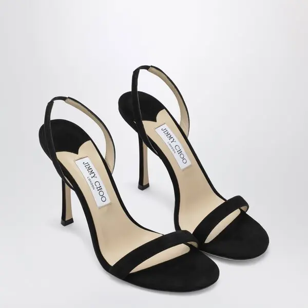 JIMMY CHOO Suede Stiletto Sandals - Black