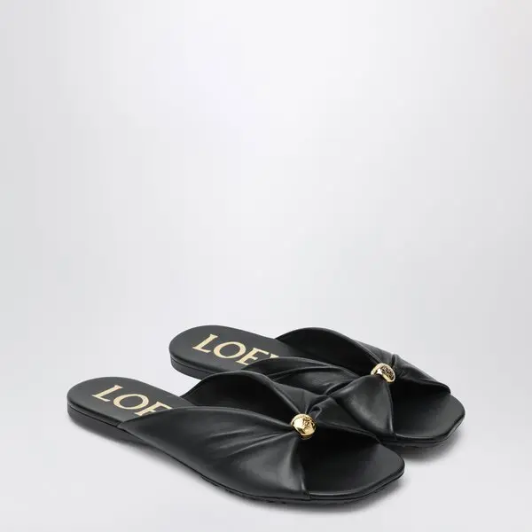 Loewe Pebble Soft Lambskin Nappa Slides - Black
