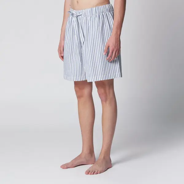 TEKLA Striped Organic Cotton Pajama Shorts