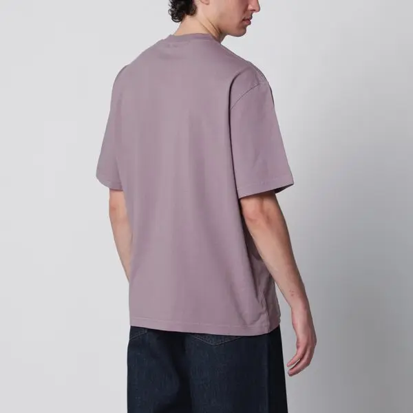 Stone Island Grey- T-shirt With Garment Dyed Graphics Print