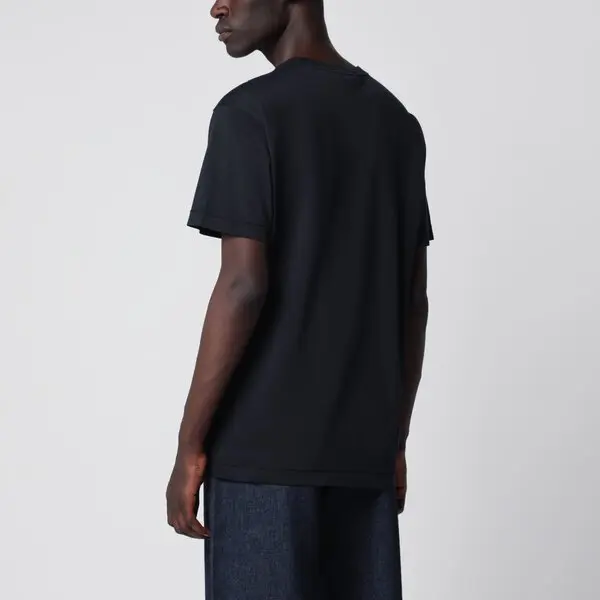 Stone Island Navy Cotton T-shirt With Slim Fit - Blue