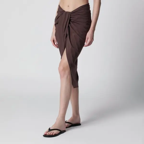 Jacquemus Asymmetric Draped Midi Skirt