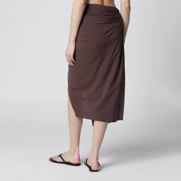 Jacquemus Asymmetric Draped Midi Skirt