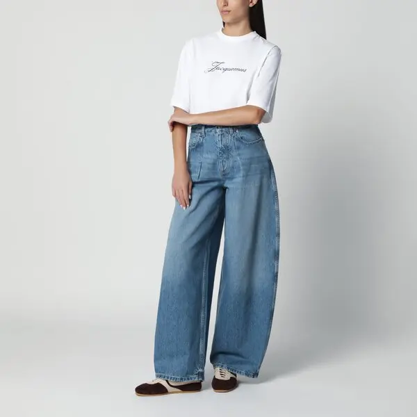 Jacquemus Cotton And Hemp Jersey T-shirt With Logo Print