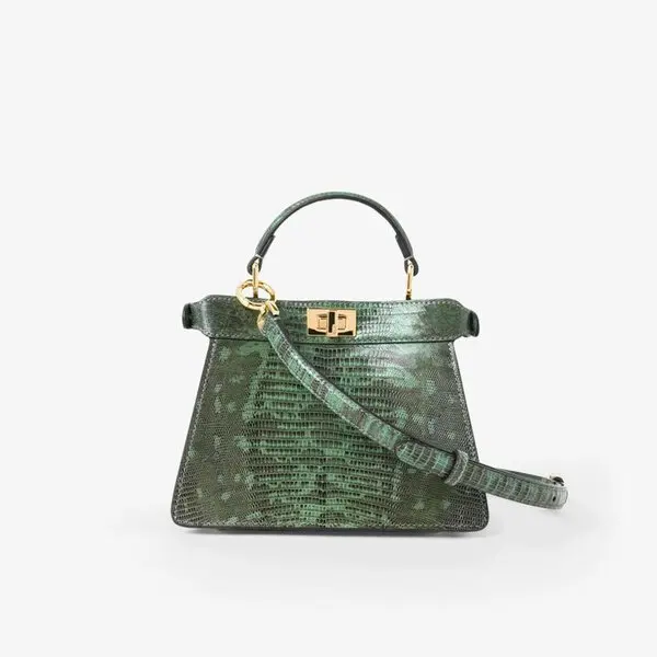 Fendi Peekaboo Iseeu Petite Agate Lizard Leather Bag