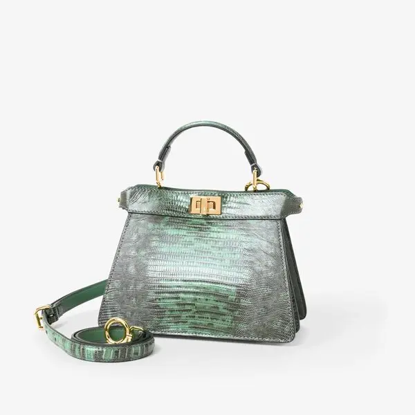 Fendi Peekaboo Iseeu Petite Agate Lizard Leather Bag